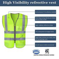 China EN471 Class 2 Reflective Safety Vest with 5cm Tape - Adjustable Zipper/Velcro Closure in Multiple Sizes for sale