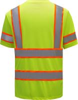 China ANSI Class 3 Hi-Vis Lime Green T-Shirt - Short Sleeve Safety Workwear in Sizes S-XXL with 100% Polyester Fabric for sale