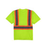 China ANSI Class 3 Hi-Vis Lime Green T-Shirt - Short Sleeve Safety Workwear in Sizes S-XXL with 100% Polyester Fabric for sale