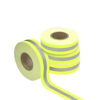China 140cm Width Sew On Fluorescent Reflective Tape Strips - Flame Resistant with R>3-380cd/lx.m² Reflective Coefficient for sale
