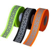 China Custom Reflective Webbing Polyester 50 Yards Roll High Visibility Safety Strap Orange Rainbow for sale