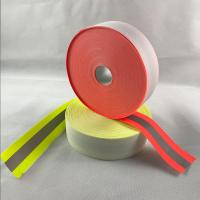 China High Visibility Reflective Fabric 5cm x 50m Fluorescent Strips for Safety Clothing for sale