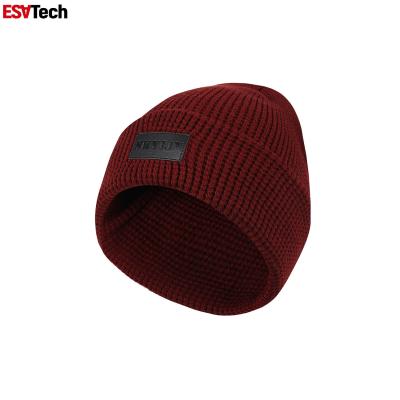China Orange Reflective Knit Beanie - 98g Polyester Outdoor Running Hat with EN471 Certification for sale
