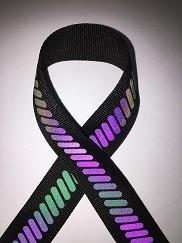China 3cm Rainbow Reflective Webbing 100m Roll for Bags Sports Wear Hats Safety for sale