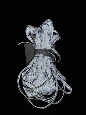 China High Visibility Reflective Piping Rope 0.19-0.24mm Thickness EN471 Class 2 Safety Webbing for Garments for sale
