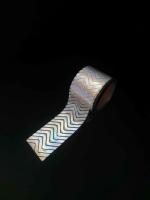 China Silver Stripe Heat Transfer Reflective Vinyl HTV for Safety Workwear 1cm-1.4m Width for sale
