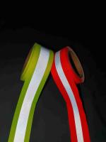China High Visibility Reflective Fabric 5cm x 50m Fluorescent Strips for Safety Clothing for sale