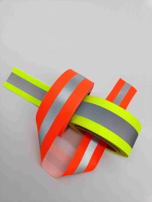 China High Visibility Fluorescent Oxford Tape 5cm Width for Safety Wear Clothing for sale