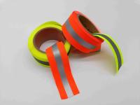 China High Visibility Reflective Fabric 5cm x 50m Fluorescent Strips for Safety Clothing for sale