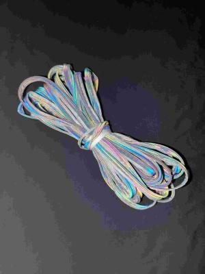 China 20mm & 10mm Dark Iridescent Polyester Reflective Tape with 350-400 cd/lux·m² Brightness for Clothing Safety for sale
