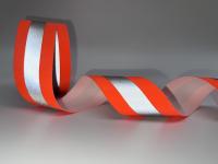 China Orange Silver Orange Fire Resistant Reflective Fabric Tape 5cm 140cm for Firefighting Clothing for sale