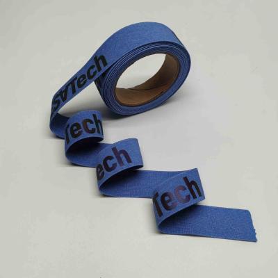 China Elastic Reflective Webbing Material 50 Yards/Roll Blue Cotton Canvas Recycled For Bag Straps Safety Applications for sale