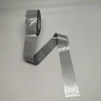 China Silver Twill Stripes Reflective Heat Transfer Film Self Adhesive 300-480 cd lux m2 for Clothing Jackets Shoes for sale