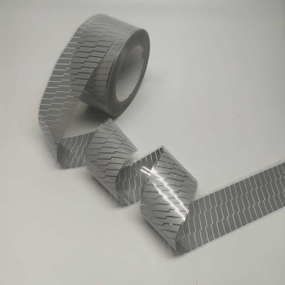 China Silver Twill Stripes Reflective Heat Transfer Film Self Adhesive 300-480 cd lux m2 for Clothing Jackets Shoes for sale