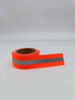 China Cotton Aramid Fiber FR Reflective Tape Silver Yellow Orange 5cm x 50m Roll High Visibility for sale