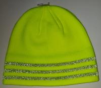 China Fluorescent Reflective Beanie Y026 - 98g Acrylic Knitted Hat with EN471 Certification for Outdoor Safety for sale
