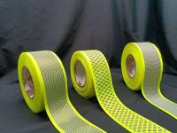 China Fluorescent Yellow Reflective Tape with Custom Patterns for Day & Night Visibility on Safety Garments for sale