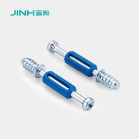 China 40mm Steel Minifix Connecting Bolts With Plastic Dowel, flat pack furniture fitting for sale