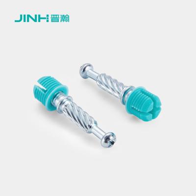 China 32mm Cold-Rolled Steel Minifix Spreading Bolts With Dowel, Flat Pack Furniture Fitting for sale