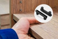 China 45.5*7.8mm plastic Shelf Holders in black, furniture fixing for rta furniture for sale