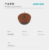 China 15mm Furniture Feet Nail With Felt In Brown Pe Plastic And Zinc Plated Nail For Wood Furniture Leg for sale