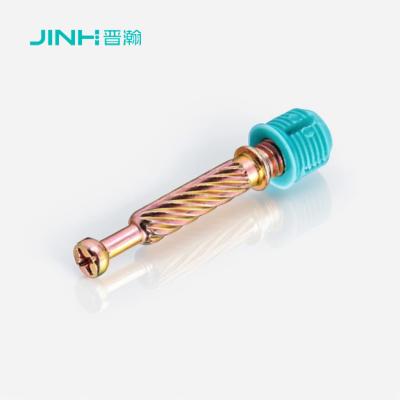 China Jh-2083 Anti-Corrosion Cam Dowel Screw 40mm Steel Cabinet Connector For Kd Furniture Construction for sale