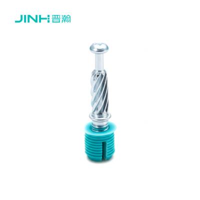 China JINHAN JH-2148 Minifix Spreading Bolt 32mm Cold Rolled Carbon Steel Connector Rod with Nylon Expansion Bolt for 15mm+ Panel Furniture for sale