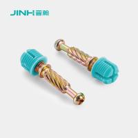 China JH-2154 Durable Color Zinc Plated Cold-Rolled Carbon Steel Bolt & Nylon Expansion Anchor Kit for 15mm+ Panel Furniture for sale