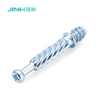 China JH-2171 Blue Zinc Finish Furniture Fastener Screw Rod 40mm Cold-Drawn Carbon Steel Bolt 12N Torque Cam-Based Fastening System for sale