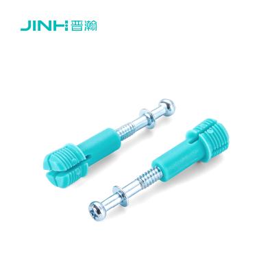 China JINHAN JH-2064 Minifix Connector Rod with Spreading Bolt – Cold Rolled Steel & Nylon, Zinc Plated, 40mm Length, for 15mm+ Board Furniture for sale