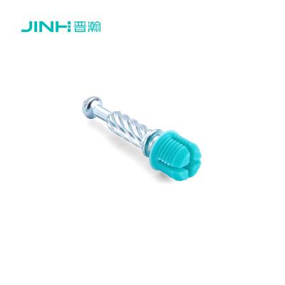 China JH-2148 32mm length cam lock fastener screw, 3-in-1 Fastening Connector with Nylon Expansion Bolt, 32mm Length for sale