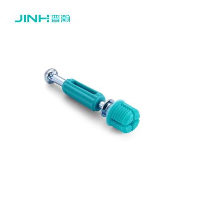 China JH-2162 long term durability cam connector screw, 41mm Zinc-Plated Steel Cam Lock with Nylon Sleeve & Expansion Bolt for sale