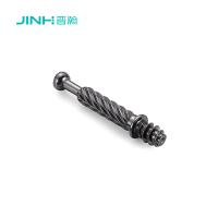 China Jh-2167 High Strength Cam Dowel Screw For Furniture Assembly, Cold-Drawn Carbon Steel, Black Nickel Plated, 40mm Length for sale