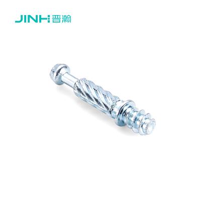 China Jh-2170 Oem Customizable Furniture Panel Connector | Cold-Drawn Carbon Steel, 32mm Length, Blue Zinc Plated for sale