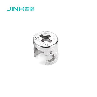 China Jinhan Jh-1045 Steel 12mm Cam Connector | Cold Rolled Carbon Steel Nickel Plated | 12mm Diameter 13.5mm Height | High Strength Hidden Fastener For Cabinet & Wardrobe for sale