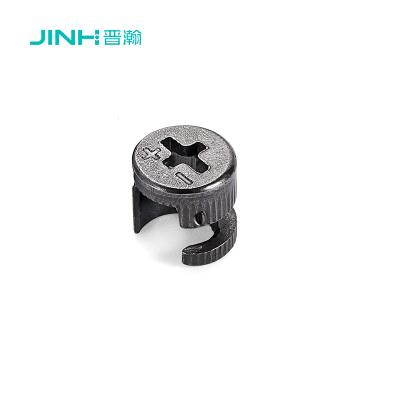 China Jh-1046 Easy To Install 12mm Furniture Cam Lock | Cold Rolled Carbon Steel | Black Nickel Plated | Concealed Installation | High Friction Design For Cabinet & Wardrobe for sale