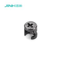 China Jinhan High Strength 10mm Cam Lock Jh-1053 | Cold Rolled Carbon Steel Furniture Connector | Black Nickel Plated for sale