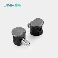 China JH-4042 Semi-round Gunmetal Shelf Bracket - Zinc Alloy & ABS Plastic Construction, Zinc Plated Finish, Compact 12mm Size for Furniture Boards Over 15mm Thickness for sale