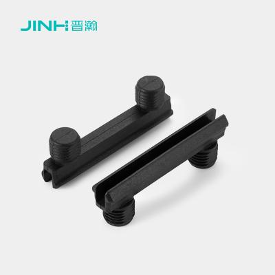 China JH-4048 Layer Shelf Support Female Fitting, ABS Plastic Bracket for 15mm+ Board, Black 45.5mmx7.8mm Size, ISO 9001 Certified for sale