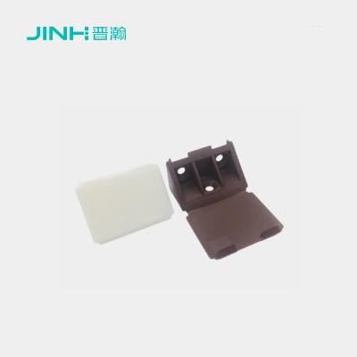 China JH-17006 12x12mm Flip-Top Plastic Corner Brace, PE Material Injection Molded for Hidden Installation, 3-Hole Design for Cabinet/Wardrobe Panel Furniture Connectors for sale