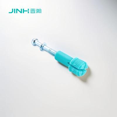 China JINHAN JH-2064 Minifix Connector, 40mm Cold Rolled Carbon Steel Eccentric Fastener with Nylon Spreading Bolt for 15mm+ Cabinet Panels, Zinc Plated, 12N Torque for sale