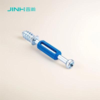 China JINHAN JH-2112 40mm Minifix Connector Dowel, Cold Rolled Carbon Steel with Nylon Sleeve, Triple Cam Lock Fastener for 15mm+ Cabinet & Wardrobe Panels for sale