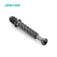 China JH-2167 40mm Black Nickel Eccentric Connector Screw for Furniture Assembly, Cold-Drawn Carbon Steel Bolt, 12N Torque, 15+mm Board, 24H Salt Spray for sale