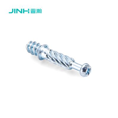 China JH-2170 Cold-Drawn Carbon Steel Eccentric Connector Screw Rod, 32mm Length, Blue Zinc Plated for 15mm+ Board, High Torque Fastener for Flat-Pack Furniture Assembly for sale