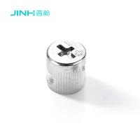 China JINHAN JH-1045 Minifix Cam Lock, 12mm Diameter Cold Rolled Carbon Steel Eccentric Fitting, Hidden Concealed Connector for Cabinet Wardrobe Furniture, Nickel Plated, 13.5mm Hole Depth. for sale