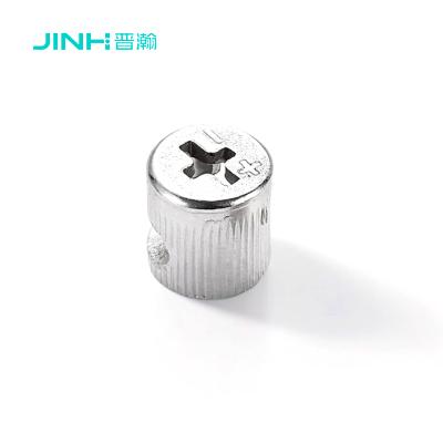 China JINHAN JH-1045 Minifix Cam Lock, 12mm Diameter Cold Rolled Carbon Steel Eccentric Fitting, Hidden Concealed Connector for Cabinet Wardrobe Furniture, Nickel Plated, 13.5mm Hole Depth. for sale