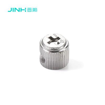 China JINHAN JH-1048 Minifix Cam Lock, 12mm Diameter Nickel Plated Cold Rolled Steel Eccentric Connector for Hidden Fastening, High Friction Design for Cabinet & Wardrobe for sale