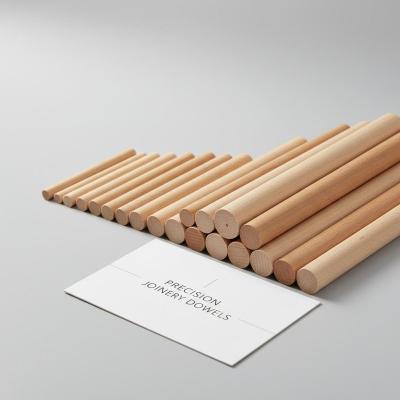 China Smooth Surface Wooden Dowel Pins In Sizes Ranging From 3mm To 20mm Featuring Natural Wood Color Light Brown To Beige Ideal For Precision Joinery for sale