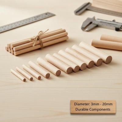 China Diameter In Sizes Ranging From 3mm To 20mm Wooden Dowel Pins Cylinder Shape Durable Long Lasting Components For Mechanical for sale