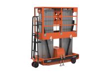 China Push Around Double Vertical Mast Lifts With Durable And Robust Base System for sale